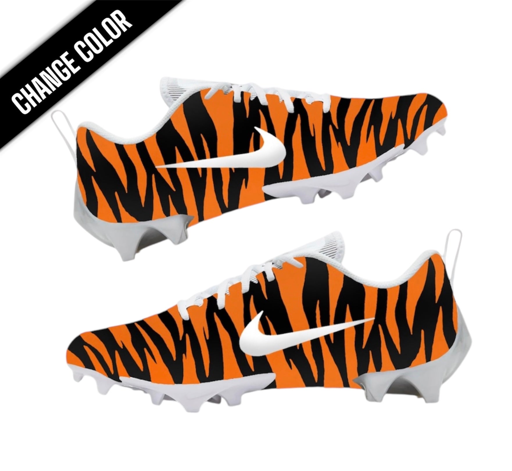 Custom Tiger Print Football Cleats – EB Customs